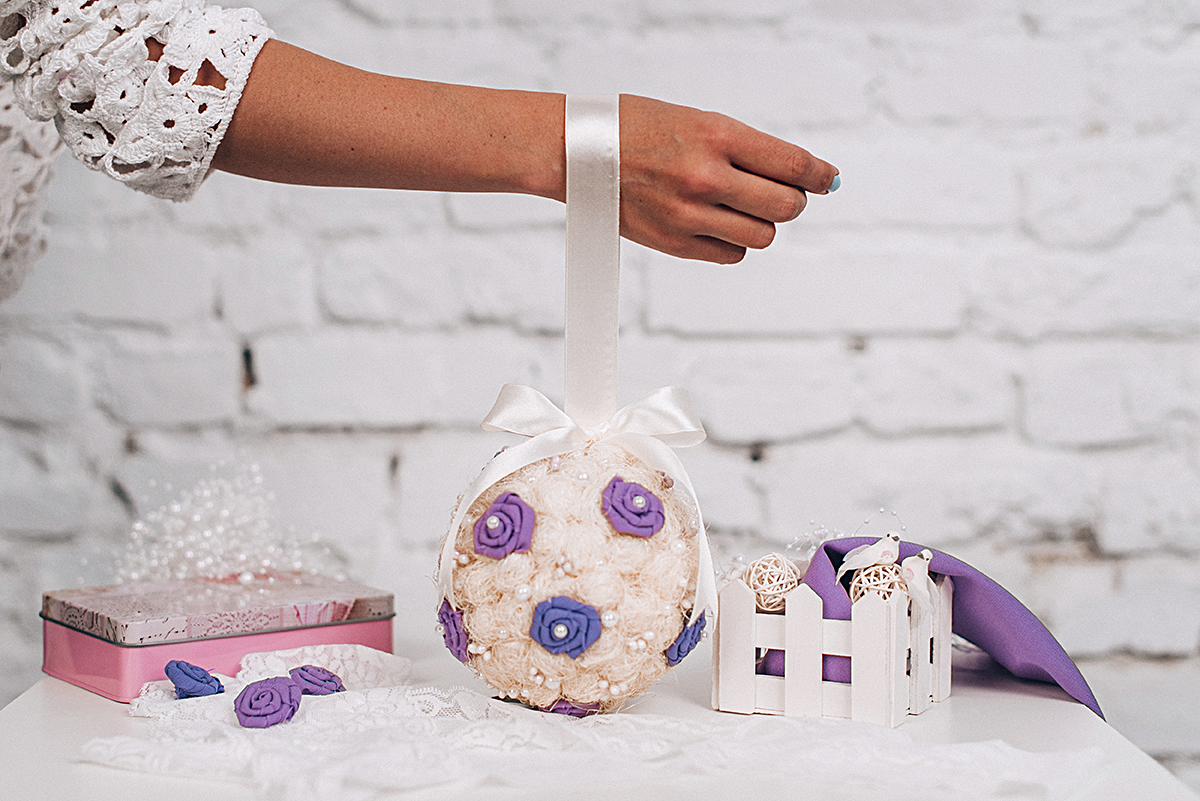 Lilac flower ball Purple rose ball Flower girls Ceremony decorations ...