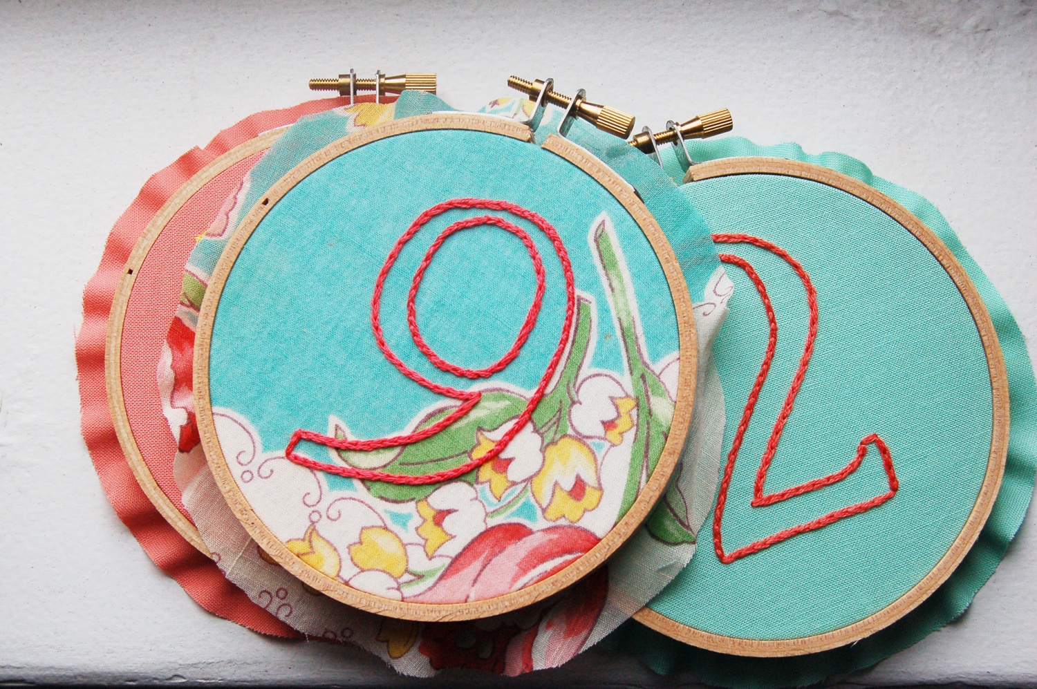 embroidered table numbers