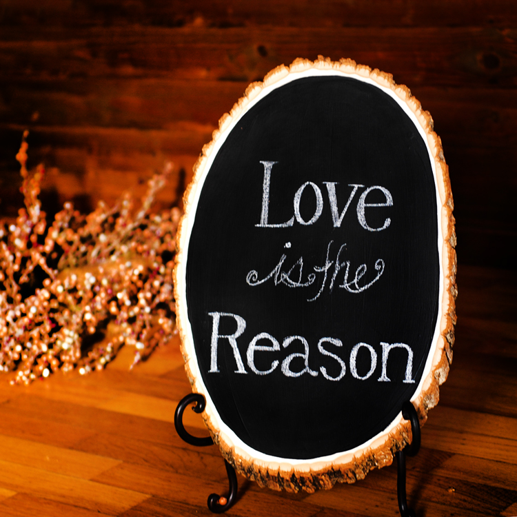 Rustic Tree Slice Chalkboard