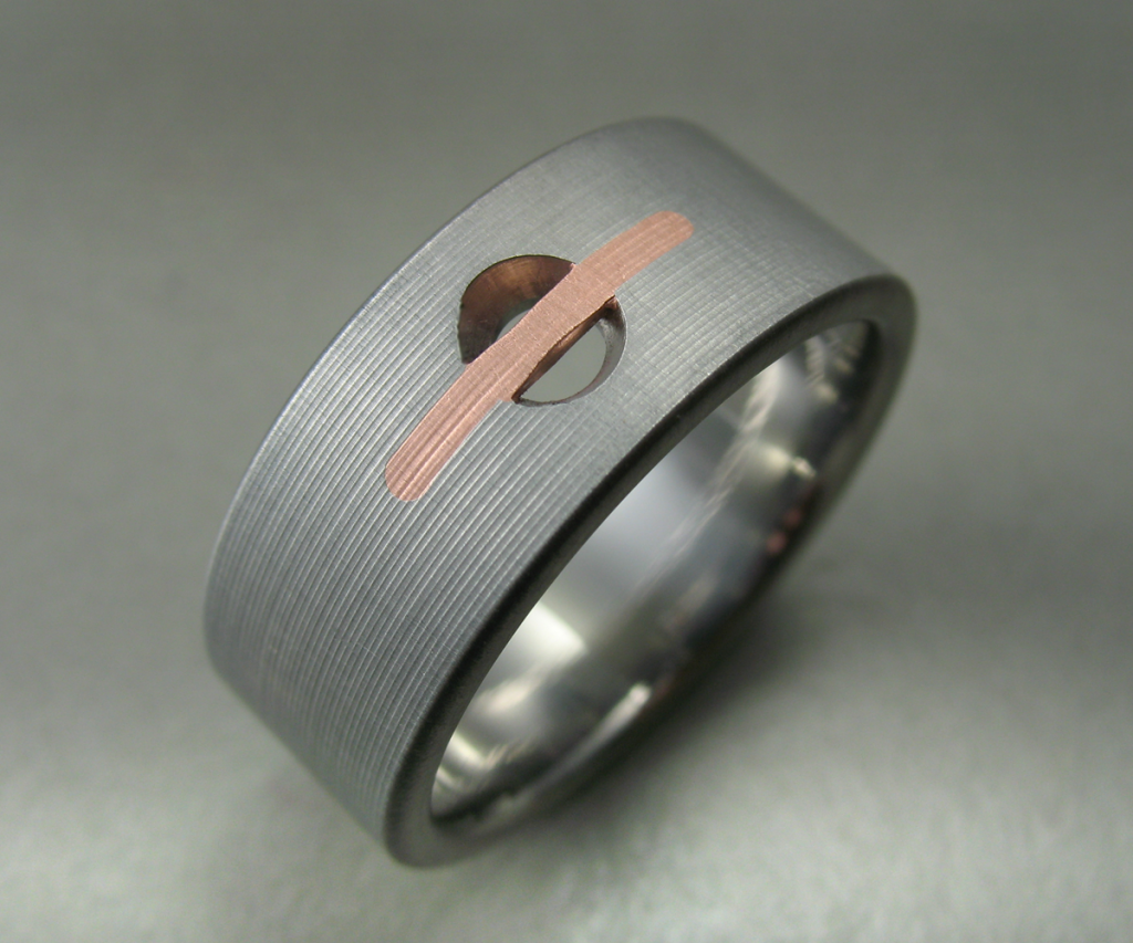 Drilled Hole Copper Titanium Ring