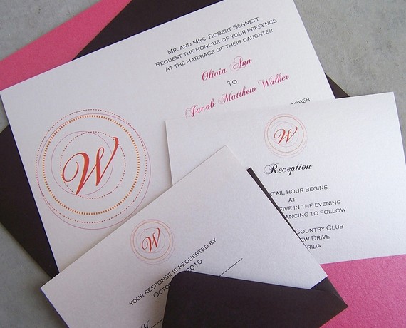 Classic Monogram Invitation Set