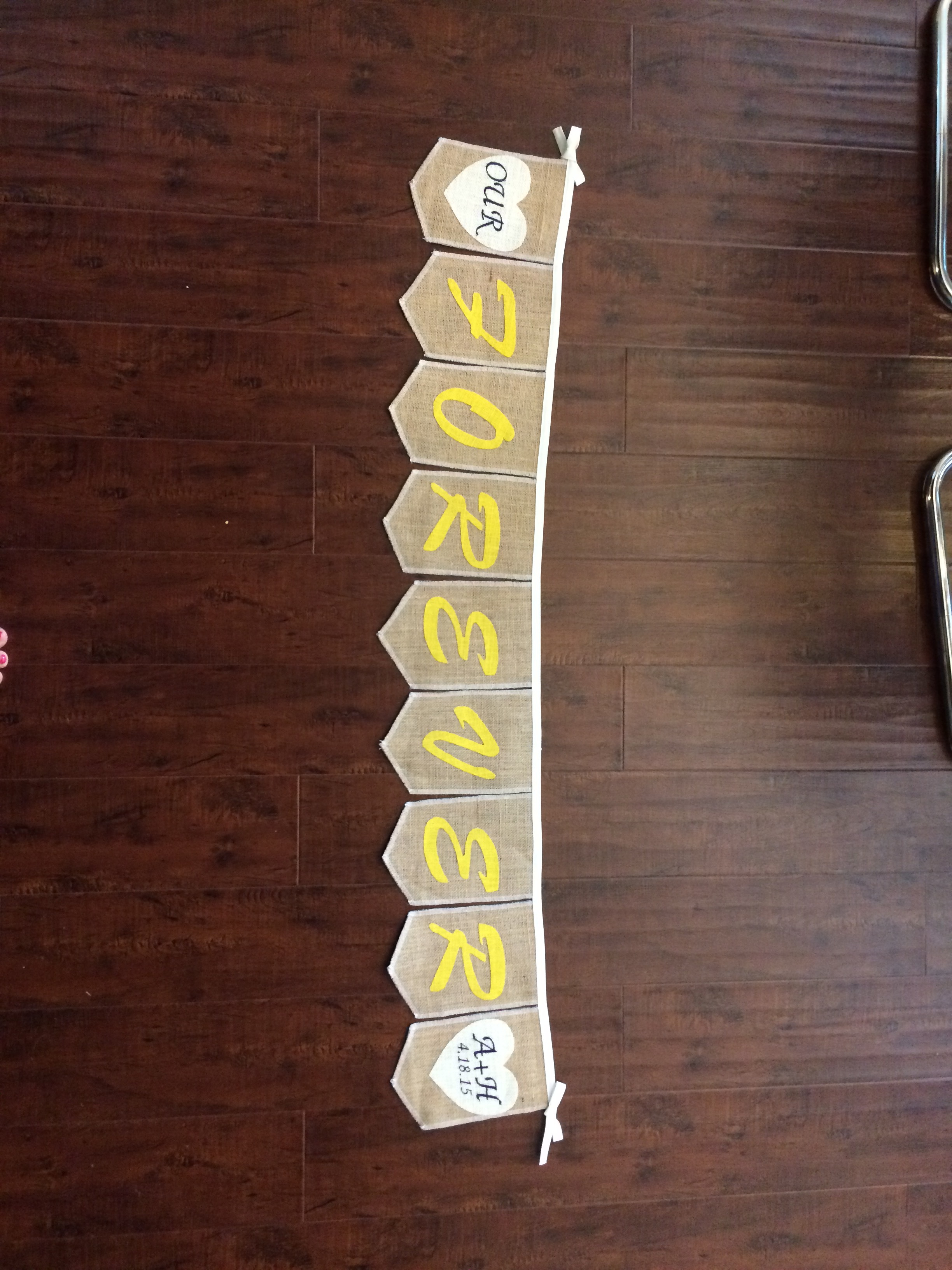 Our FOREVER burlap banner