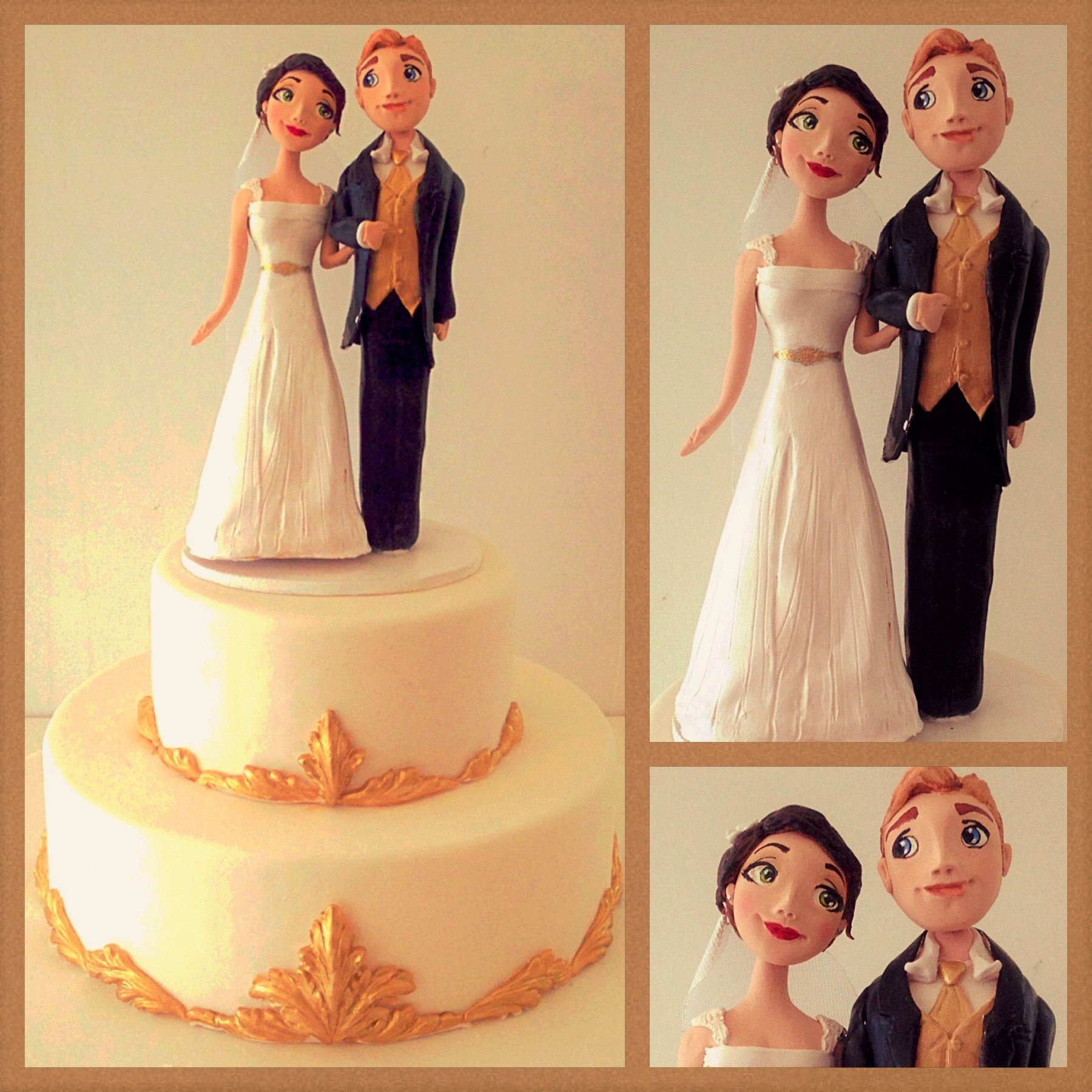 Formal wedding cake topper figurines