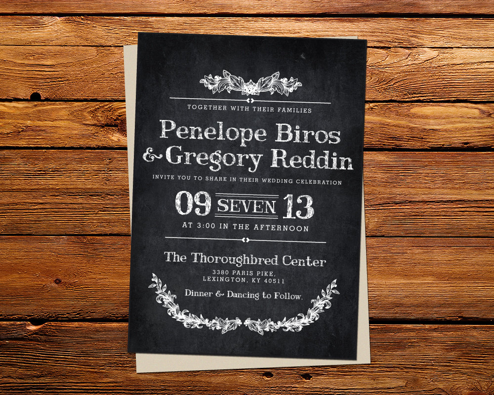Chalkboard Wedding Invitation