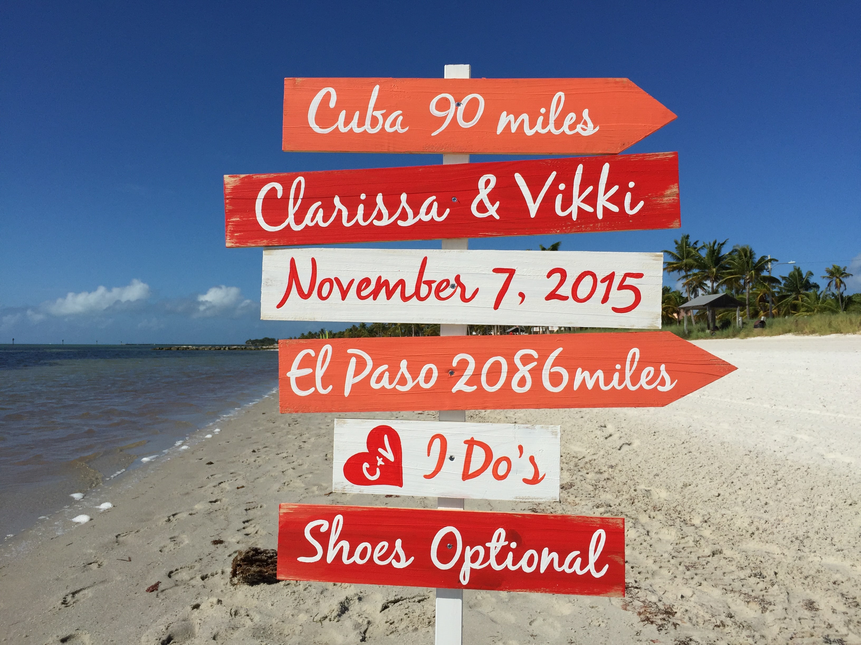 Rustic Beach Wedding Directional Sign