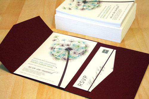 Blowing Dandelion Wedding Invitation