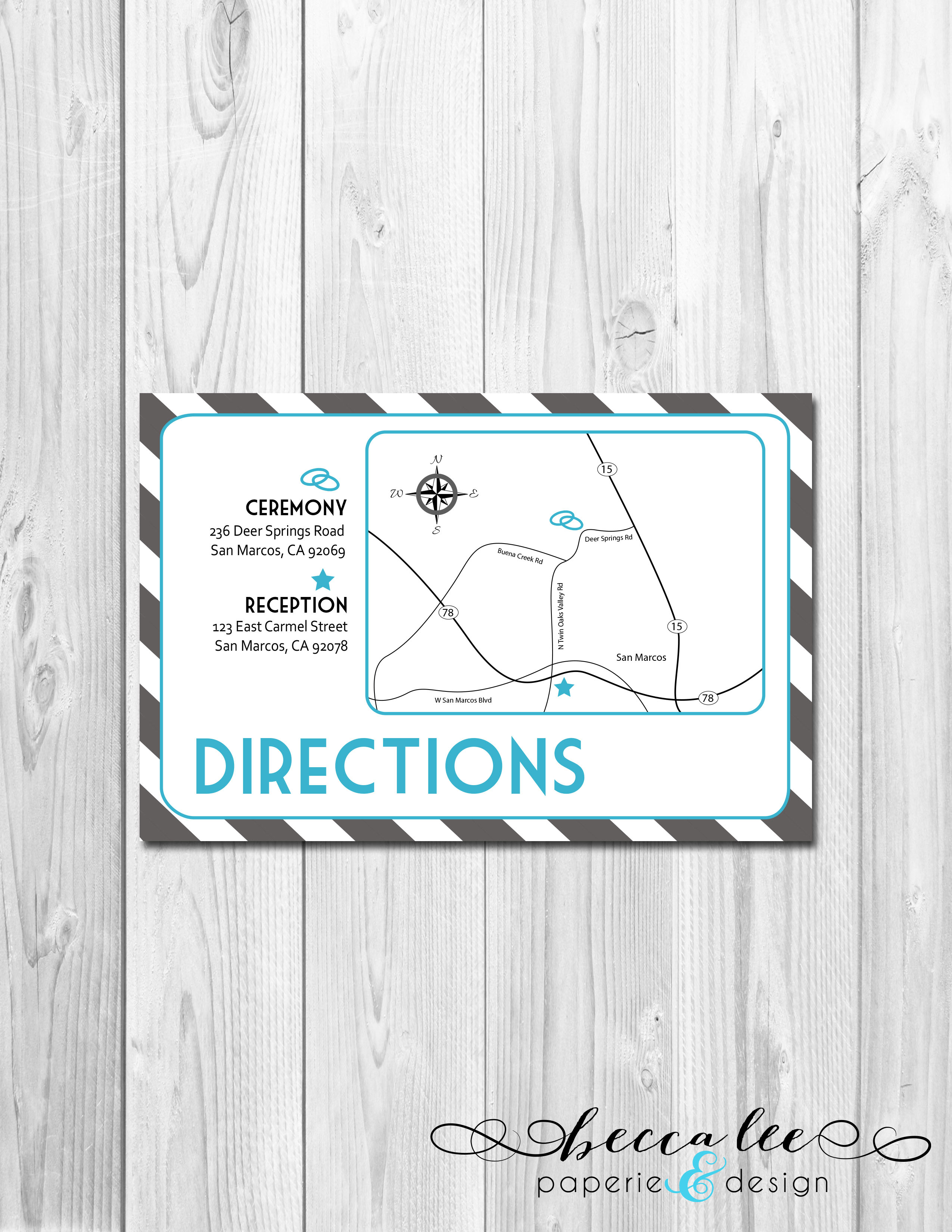 Wedding/Reception Map - Stripes