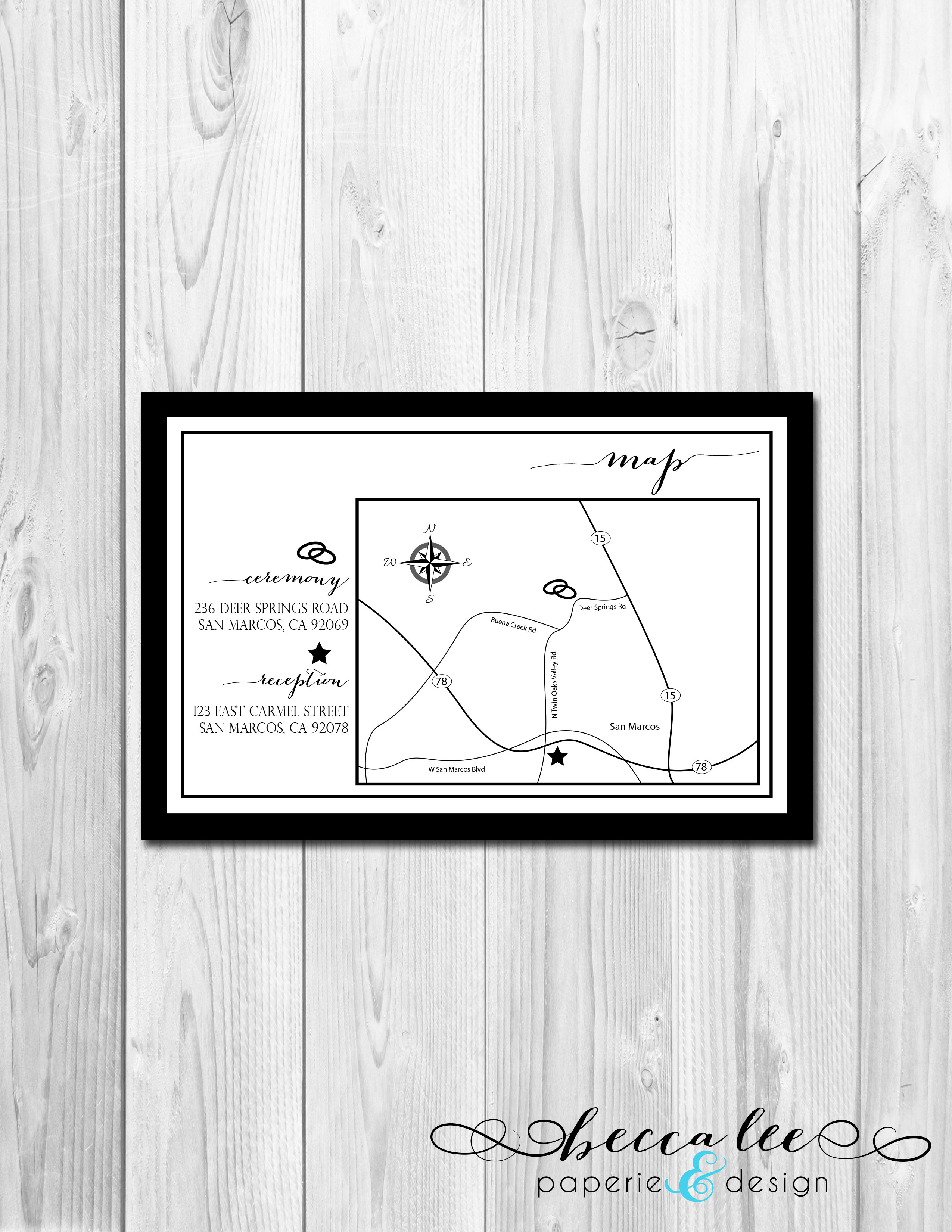 Wedding/Reception Map - Classic Border