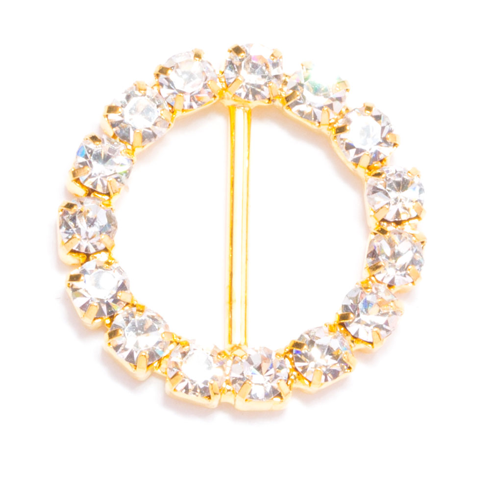 GOLD RHINESTONE CIRCLE BUCKLE 101 G