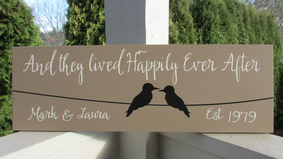 Personalized family sign - first names - love birds on a wire ...
