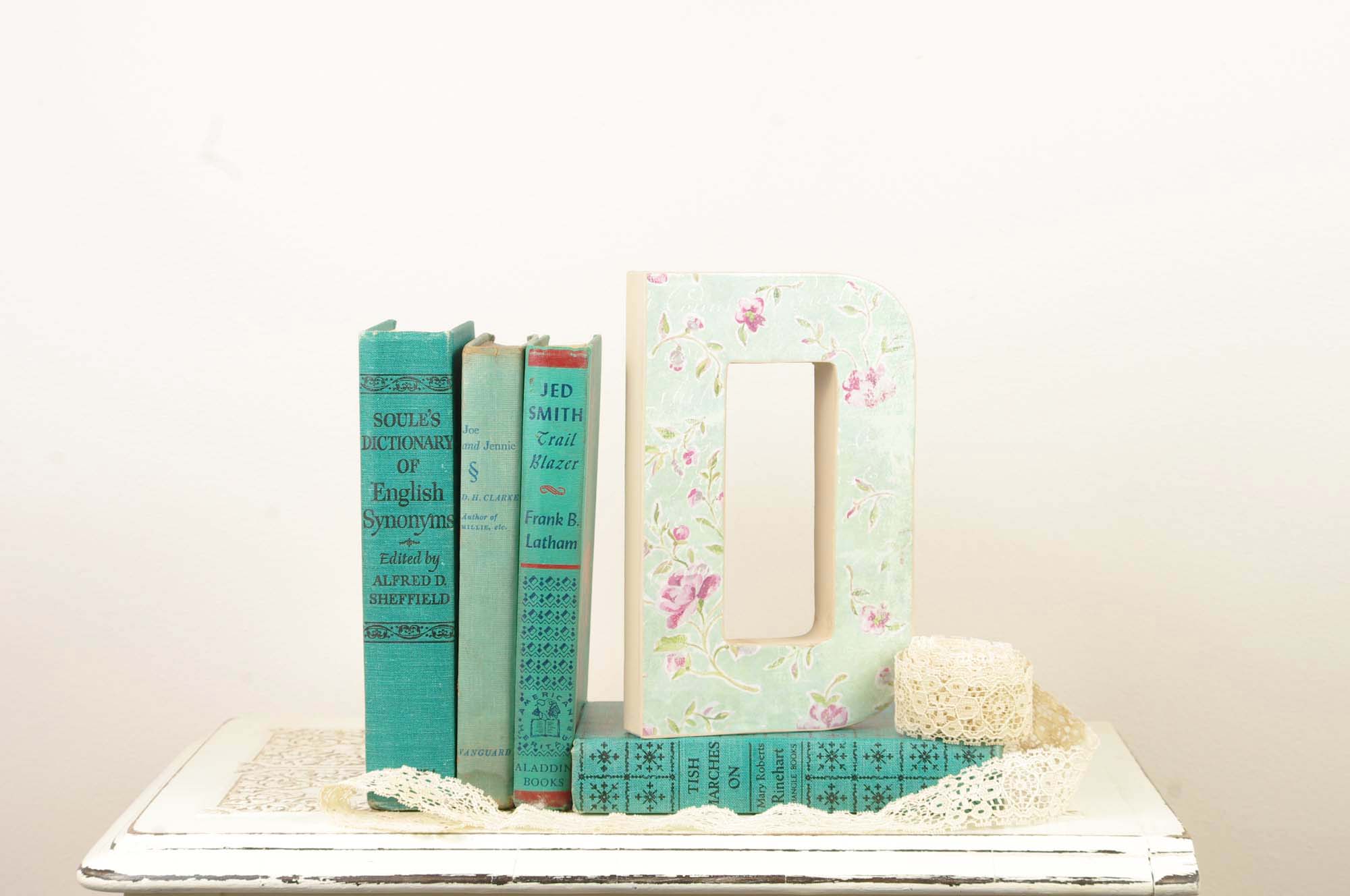 Mint and Pink Letter D cake topper, table decor