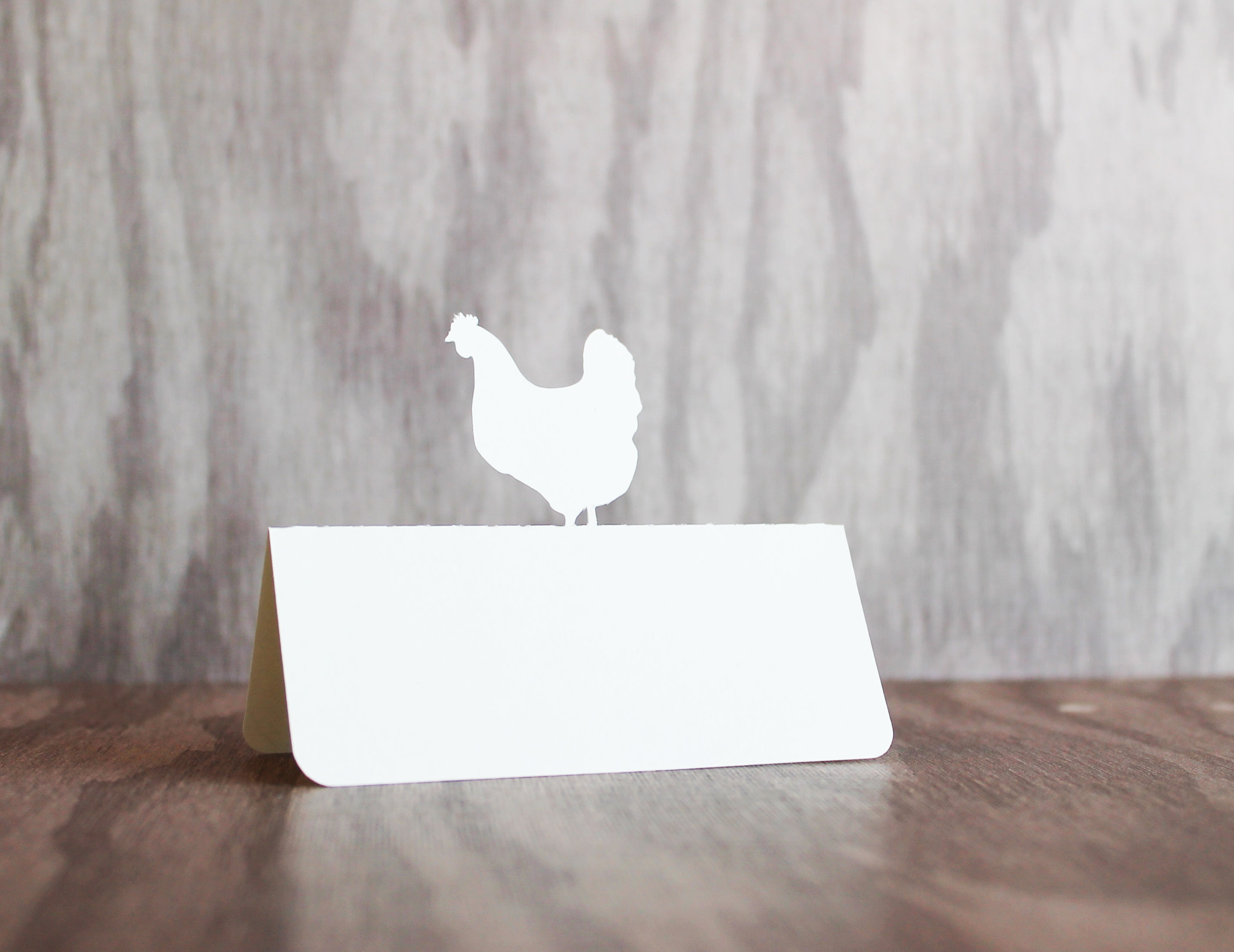 Chicken Place Card Meal Choice