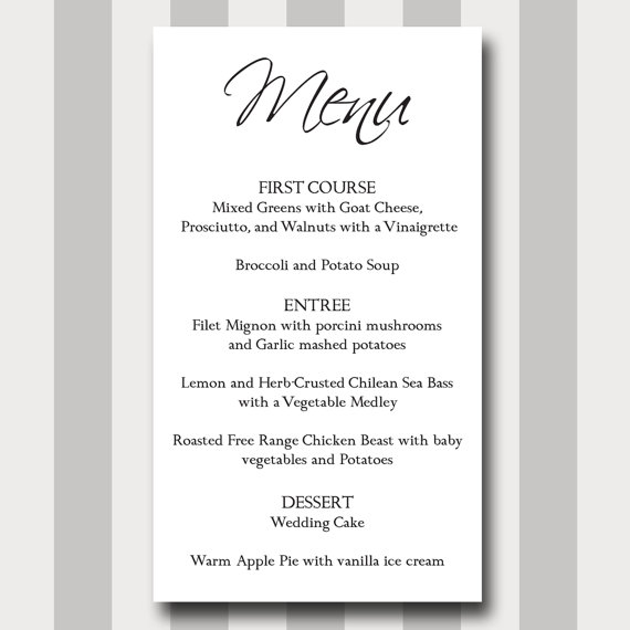 Menu Card Template - Simple