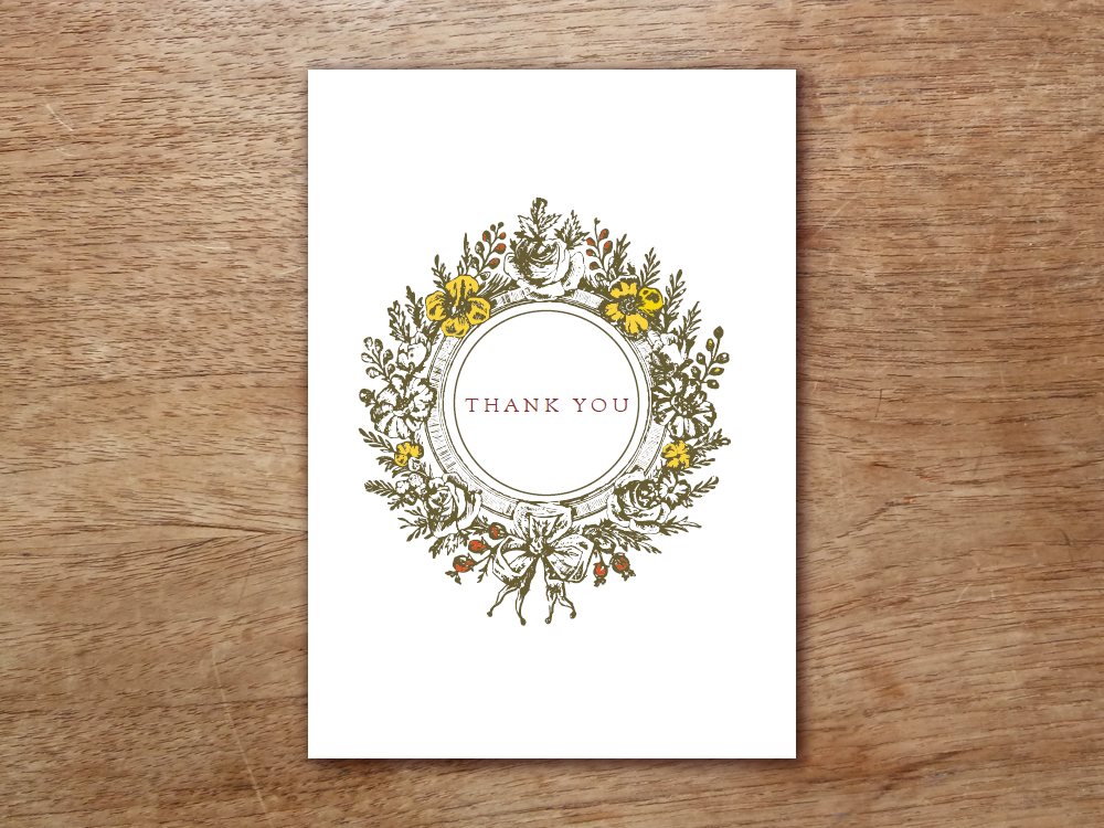 Monogram Printable Thank You Card