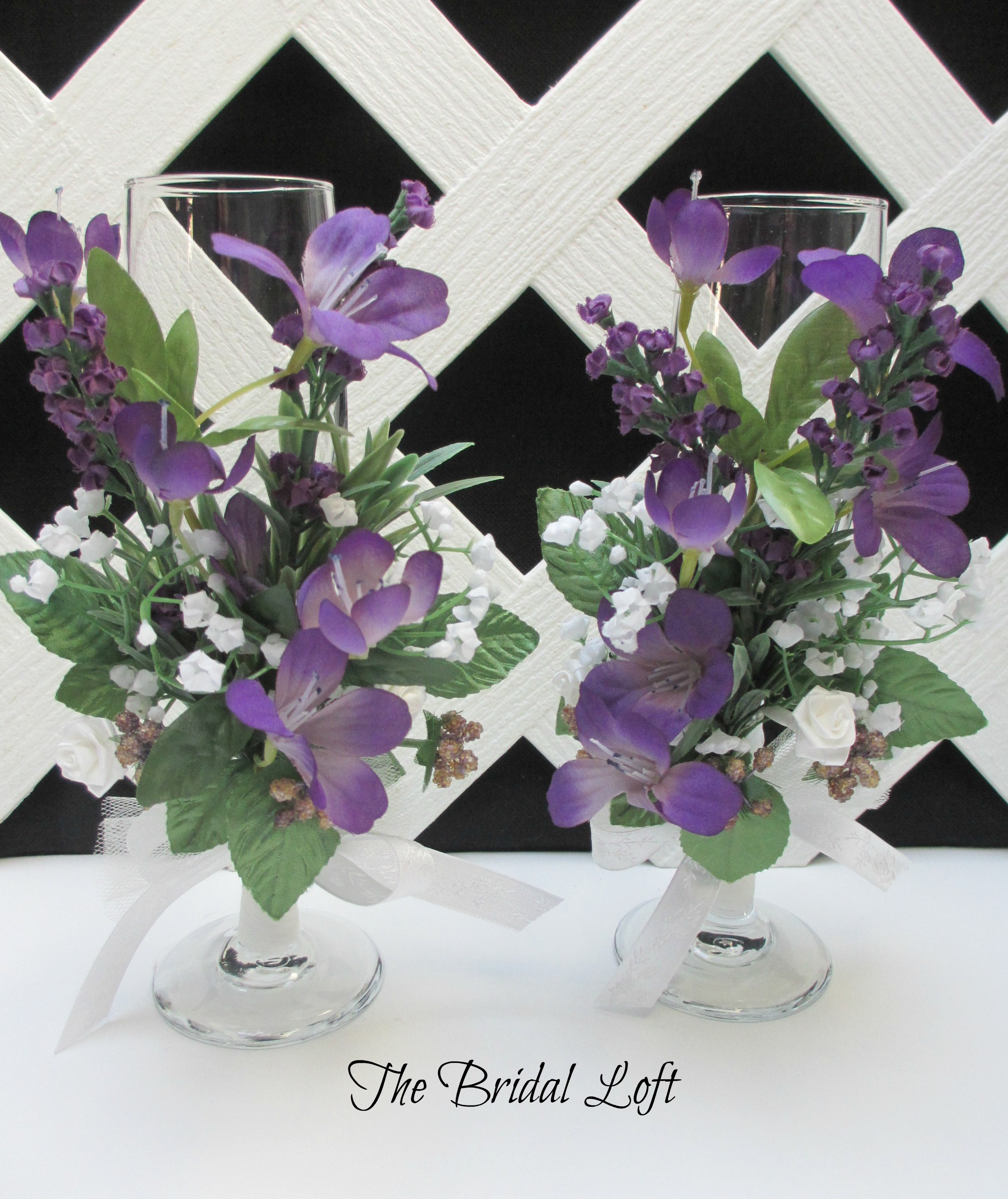 Purple Wedding Toasting Glasses