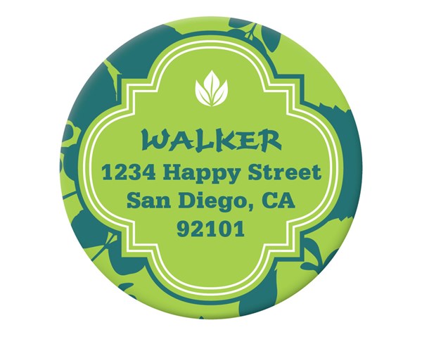 Blue Green Sticker Label