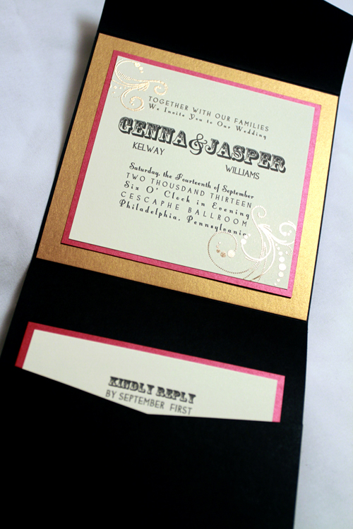 Moulin Rouge Pocketfold Invitation Set