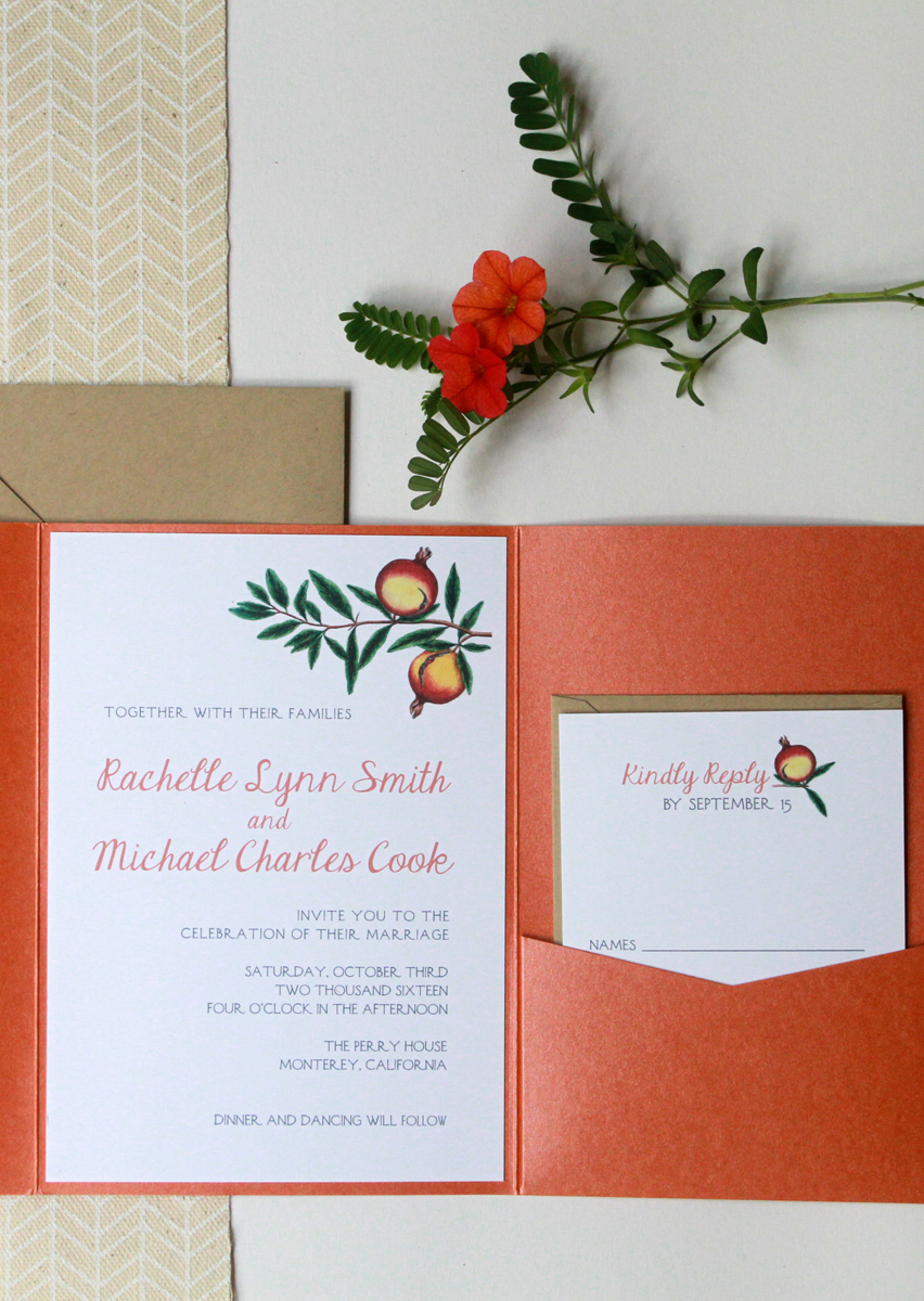 Pomegranate Invite Set
