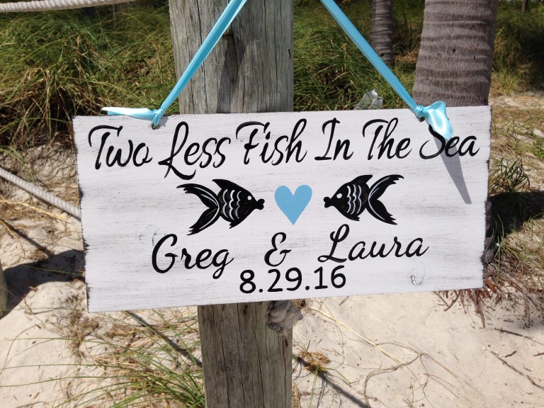 Two less fish in the sea sign