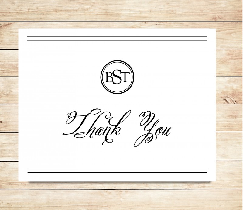 Monogram Thank You Card