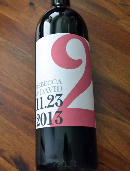 Large Table Number Wine labels