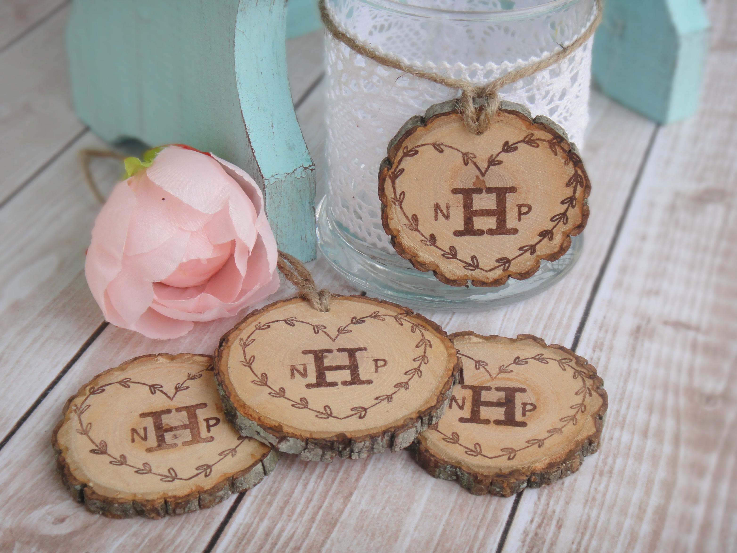 Mason Jar Monogram Tags