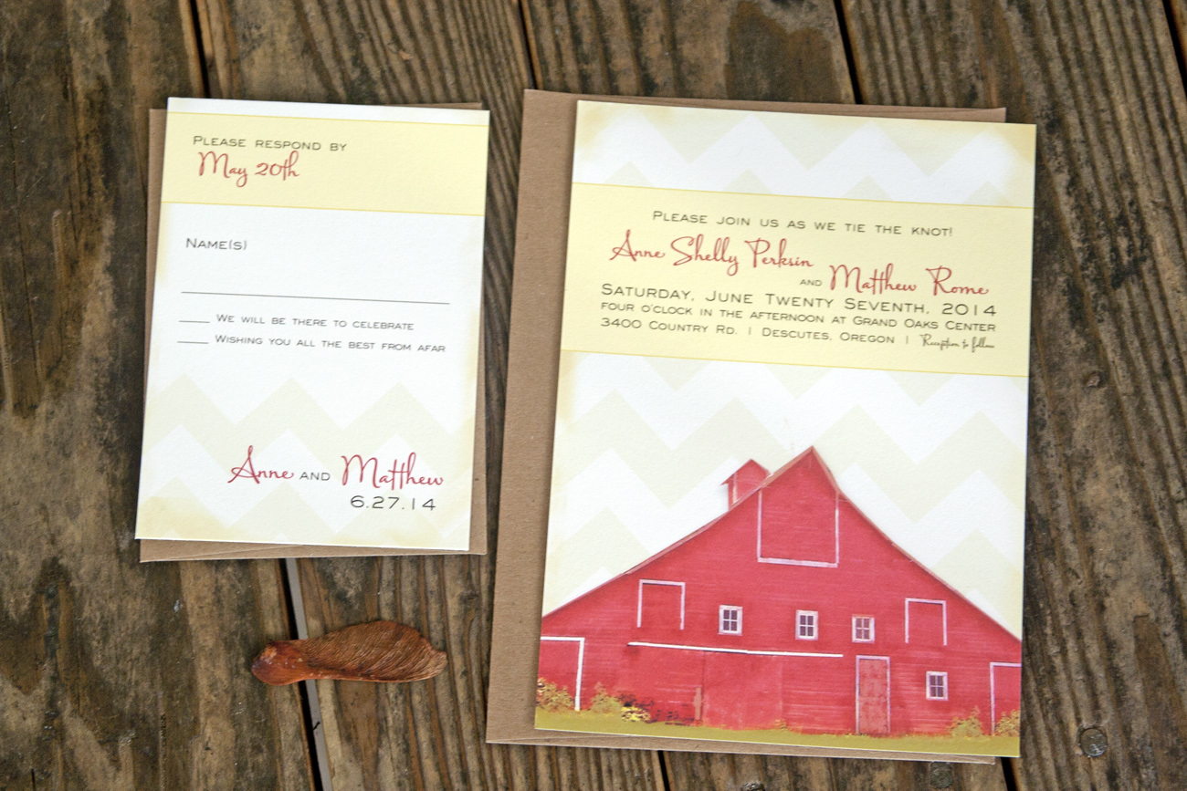 Red Barn Wedding Invitation