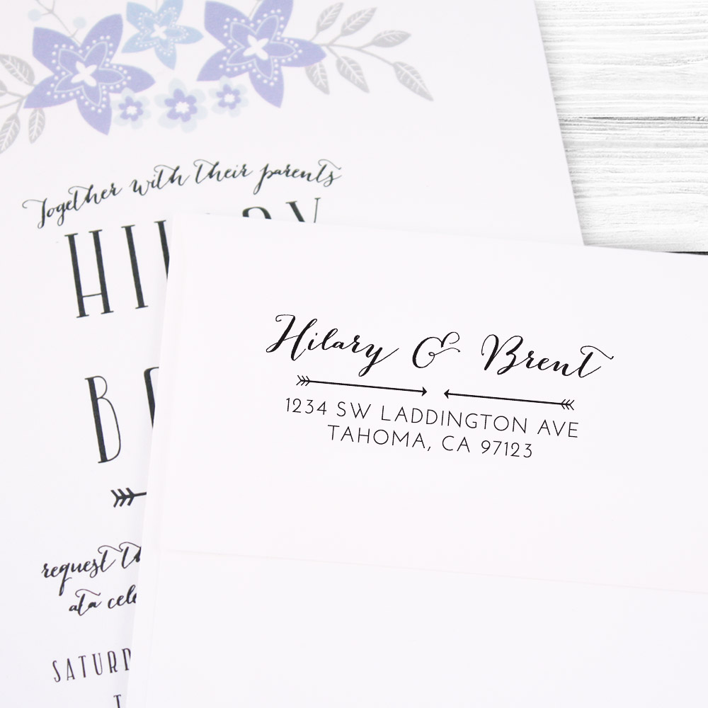 Custom formal calligraphy return address stamp