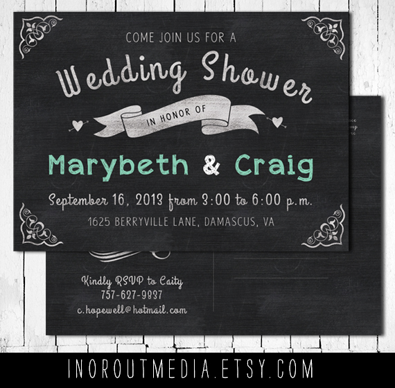 Chalkboard Wedding Shower Invitation
