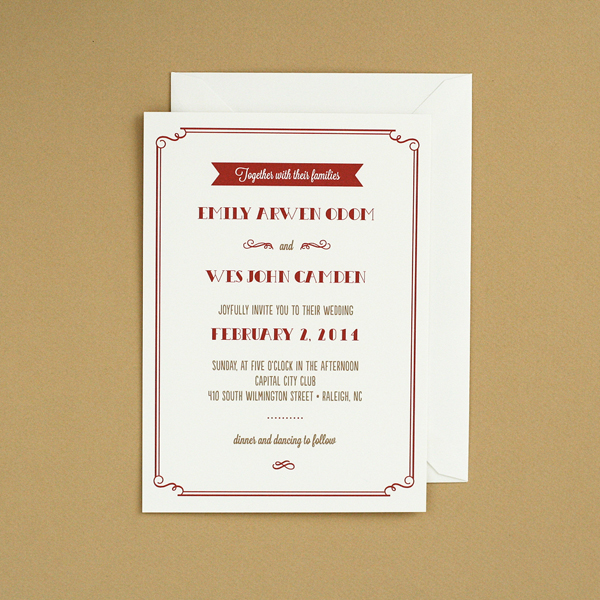 Handwritten Deco Wedding Invitation