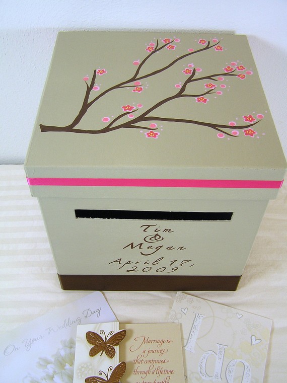 Custom Handpaind Wedding Card Box