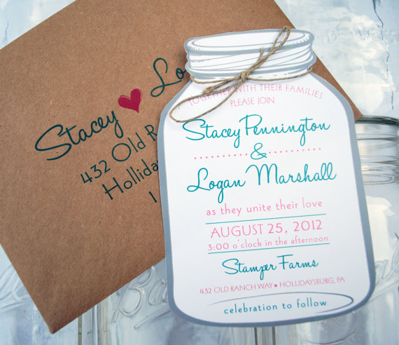 Mason Jar Wedding Invitations