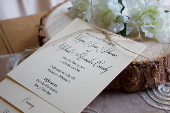 Rustic // Layered Wedding Program