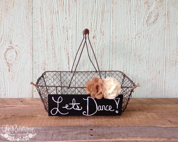 Rustic Wedding Card Box, Country Chic Wire Basket, Chalkboard Basket ...
