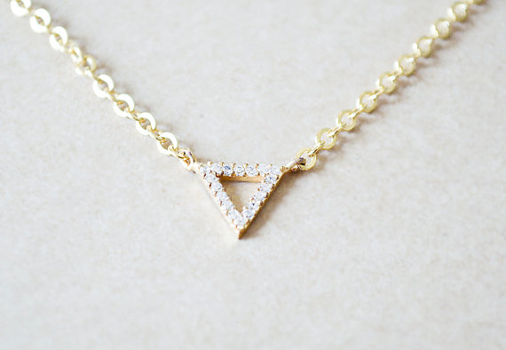 Gold Triangle Pendant Necklace