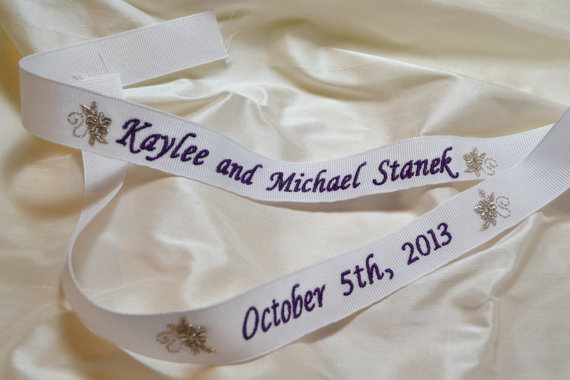 Custom Embroidered Wedding Gown Ribbon