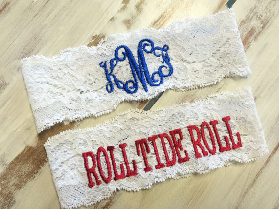 Monogrammed Garter with Alabama toss garter