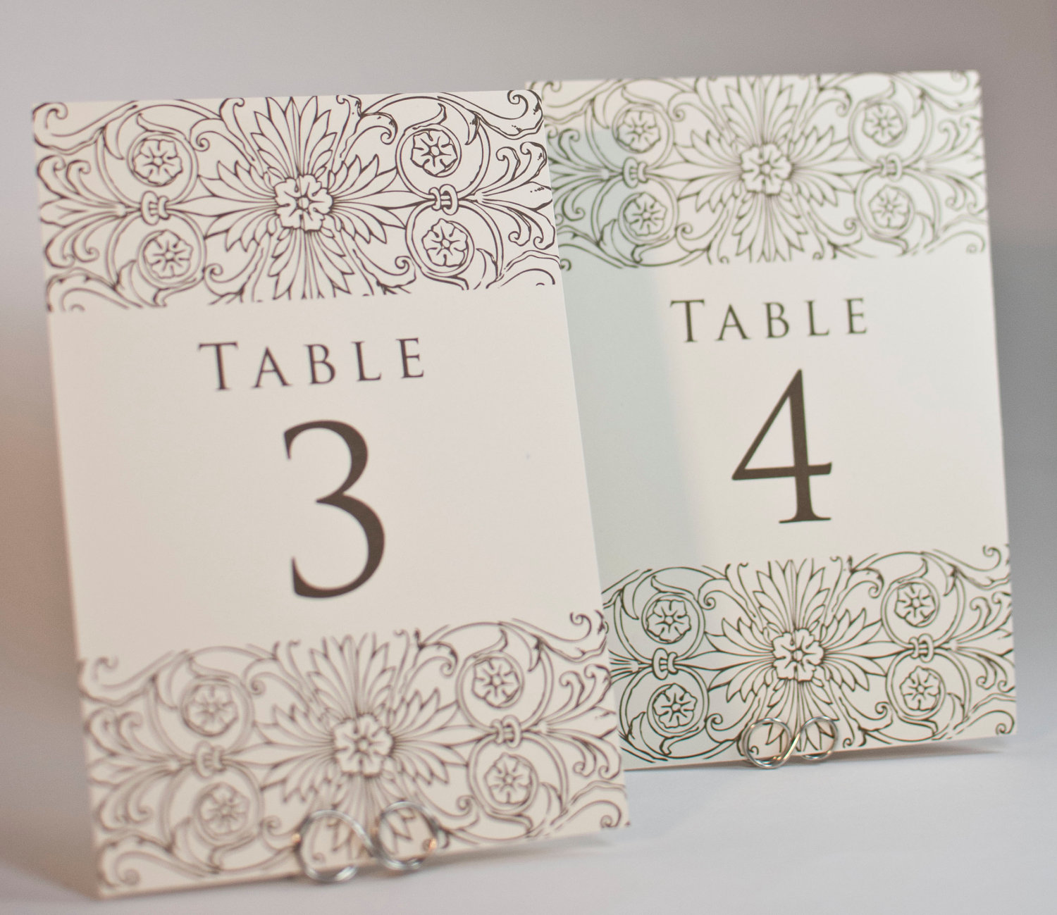 Elegant Floral Border Table Number Card