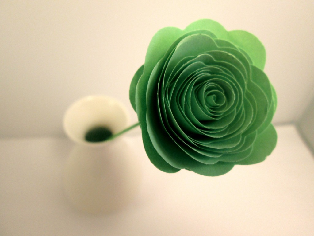 Custom Handmade Paper Roses Light Green