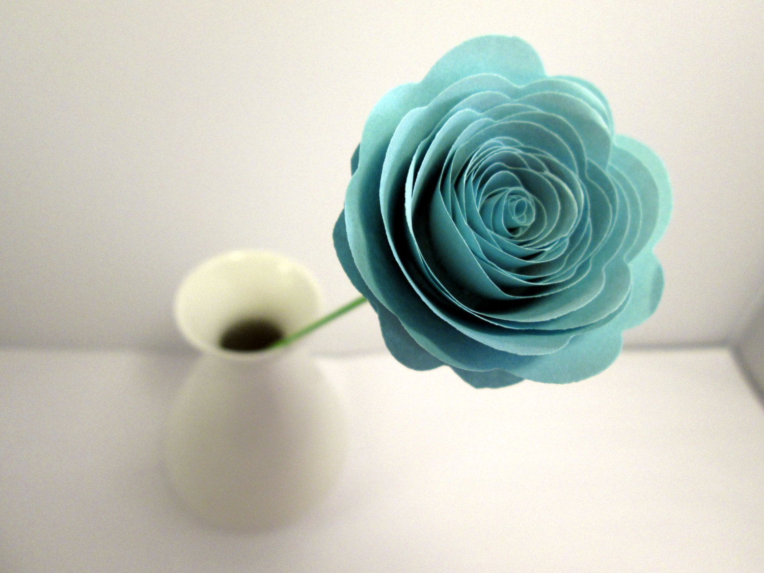 Custom Handmade Paper Roses Light Blue