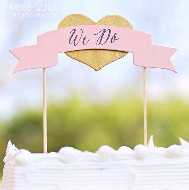 Banner Cake Topper, Wedding Cake Decor, Rustic Chic, Cake Decorations ...
