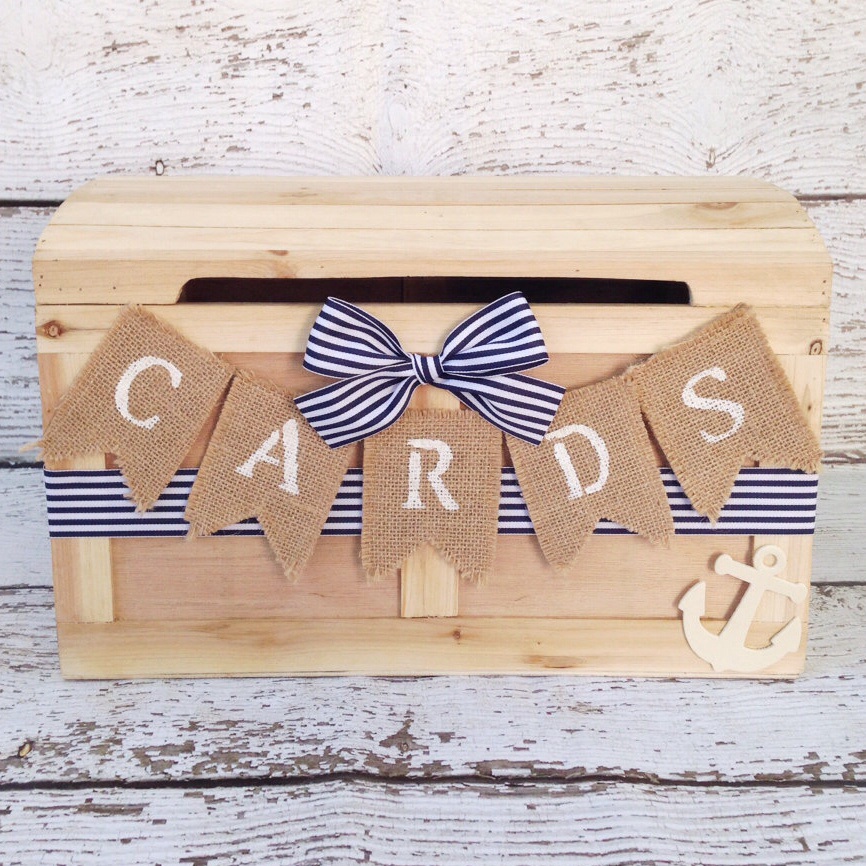 Nautical Wedding, Nautical Card Box, Wedding Card Box, Anchor Decor ...