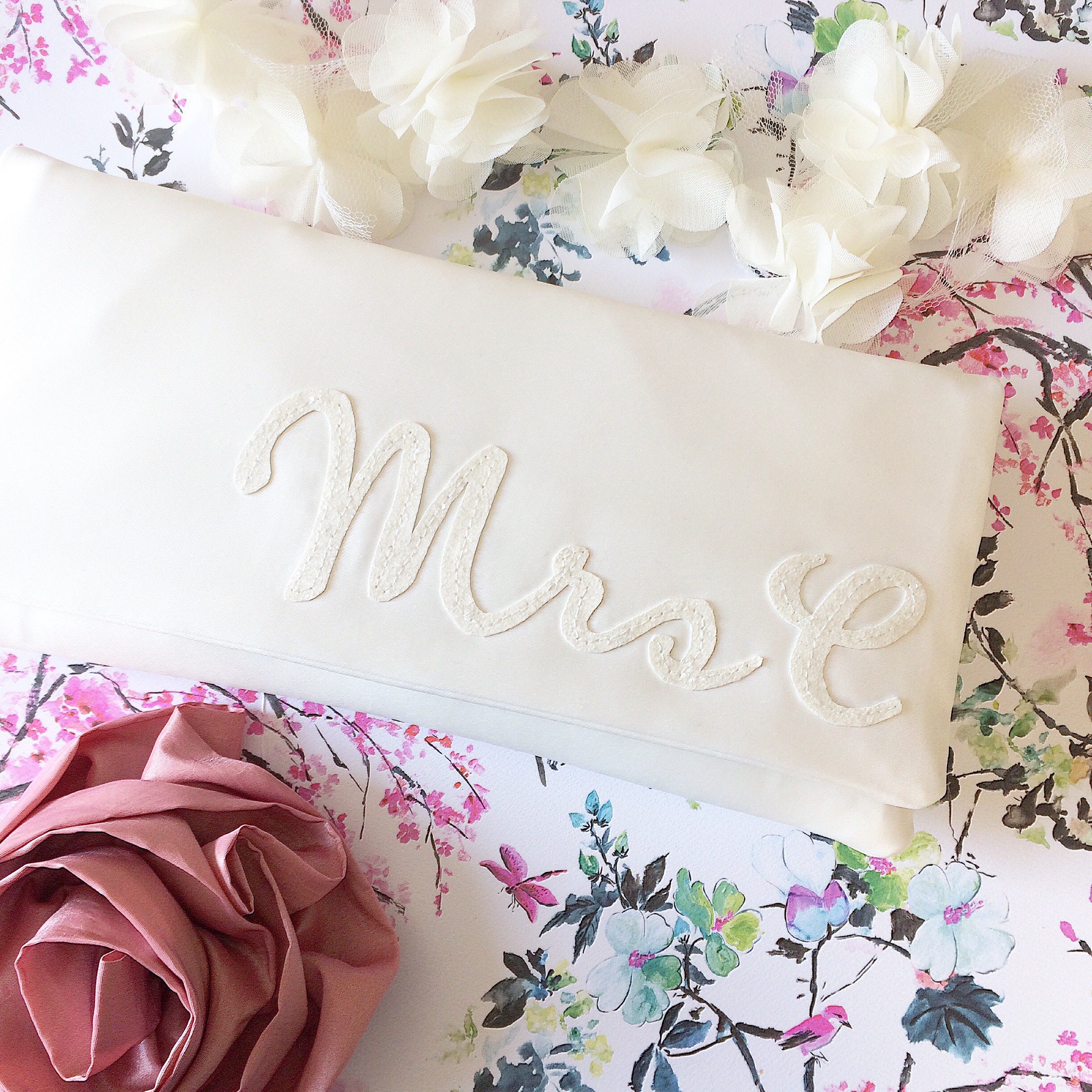 Personalized mrs clutch purse