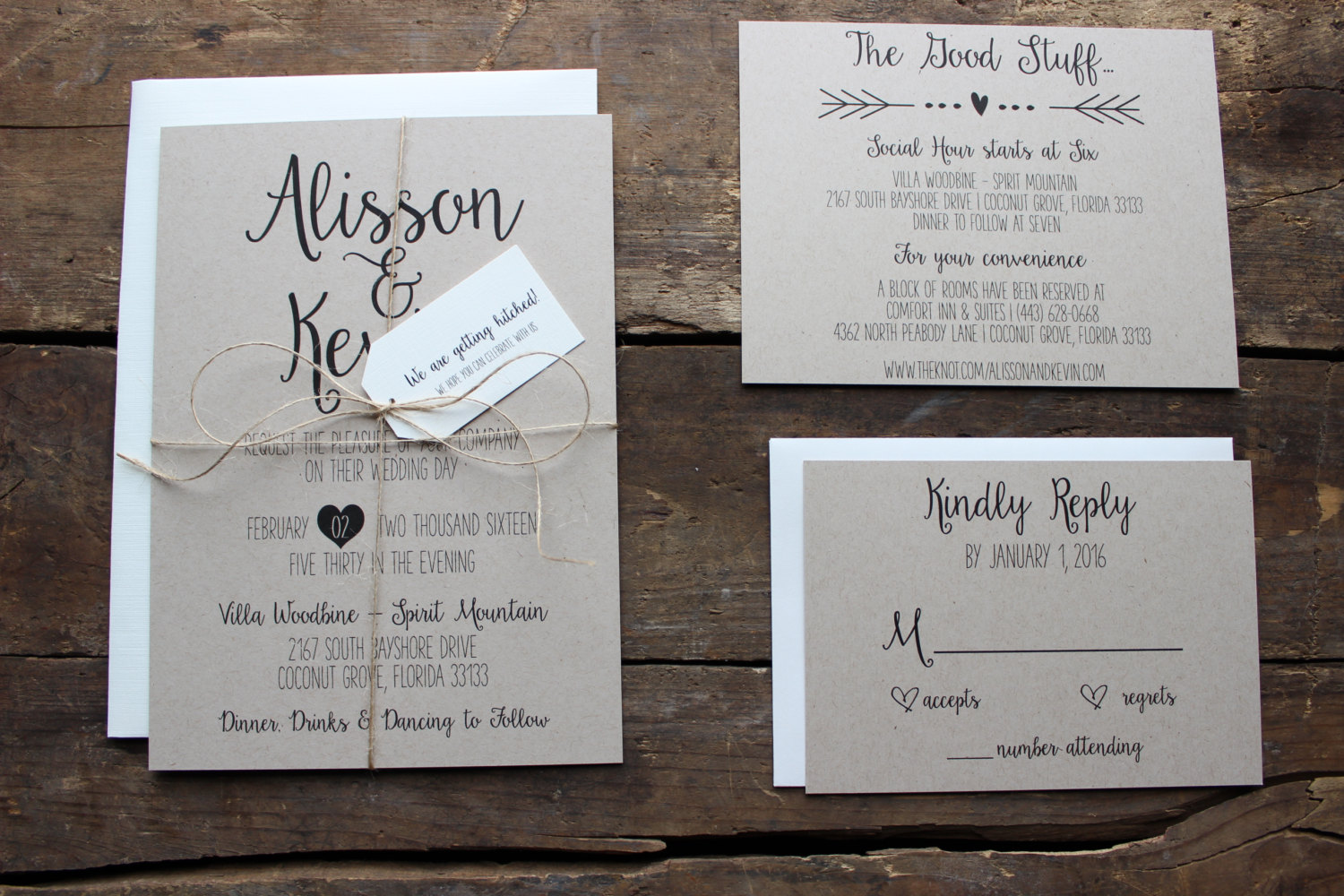 Rustic and Simple Wedding Invitations