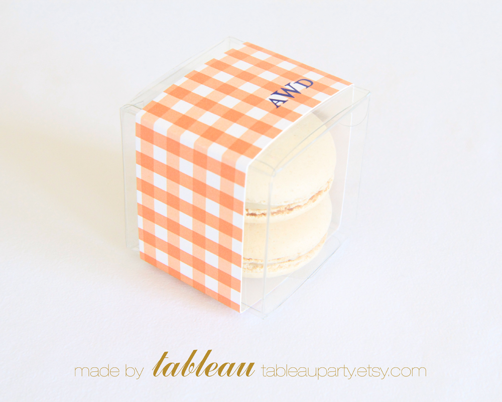 Personalized Gingham Monogram Favor Box Kit