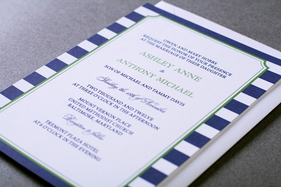 Preppy Stripe Wedding Invitation