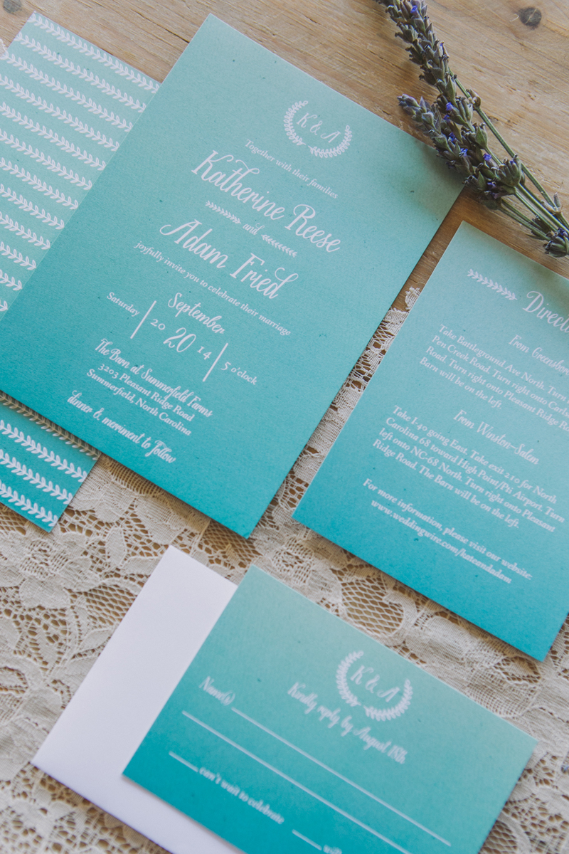 Rustic Ombre Wedding Invitation