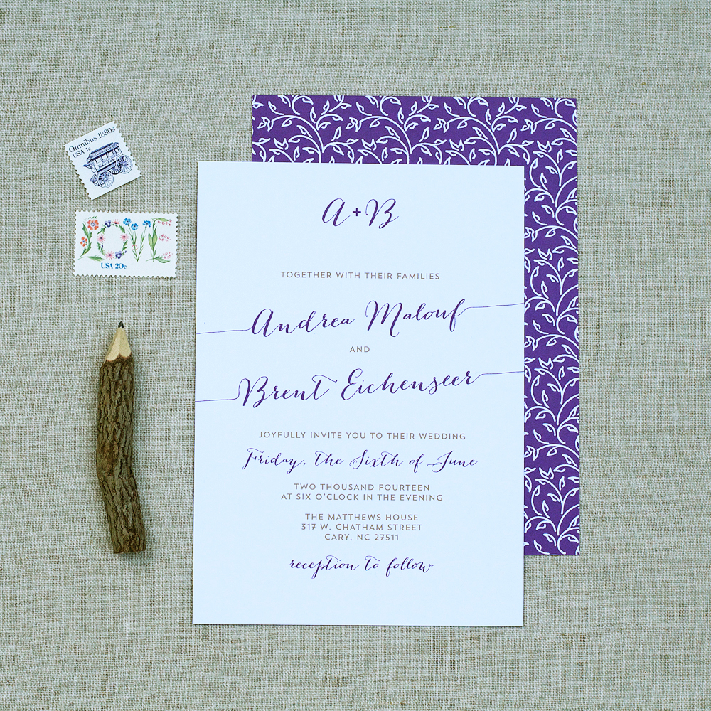 Rustic Script Wedding Invitation