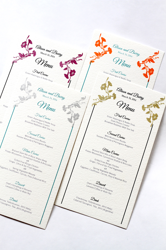 Spring Flower Menu Card