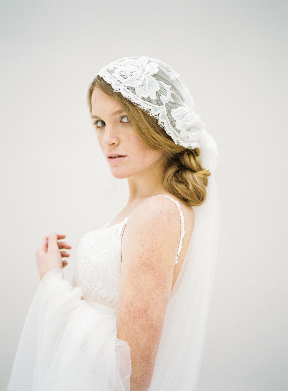 Style 618 - Beaded Juliet Cap Veil by SIBO Designs